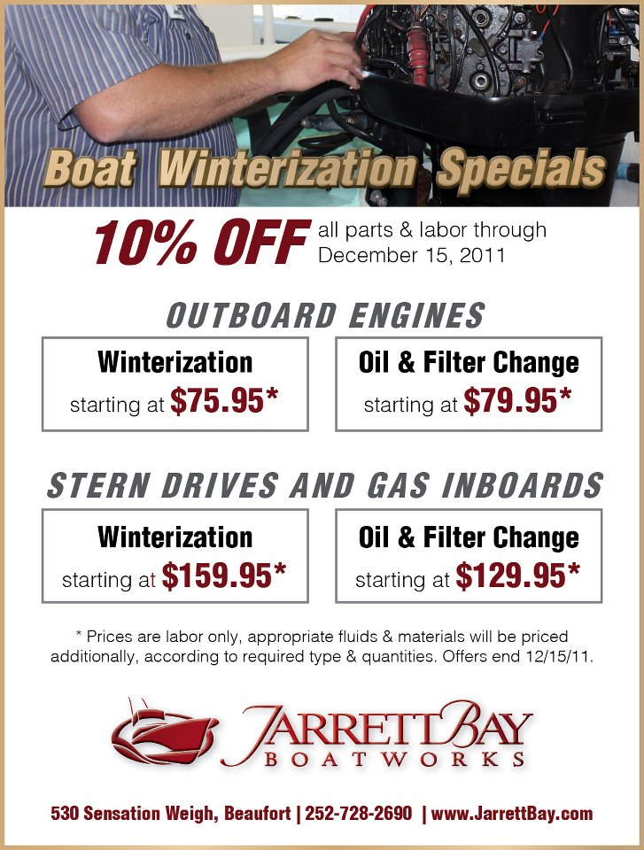 Boat Winterization Specials - Jarrett Bay Boatworks