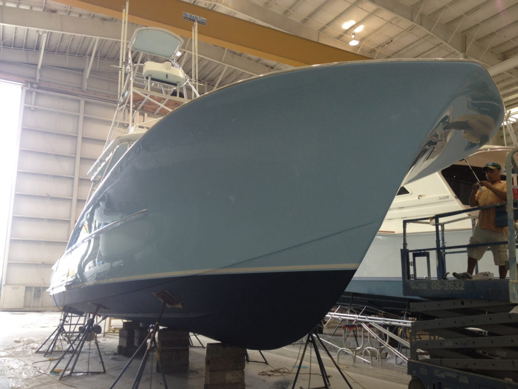 New Alexseal Topcoat for This 42' Gillikin Sportfish - Jarrett Bay ...